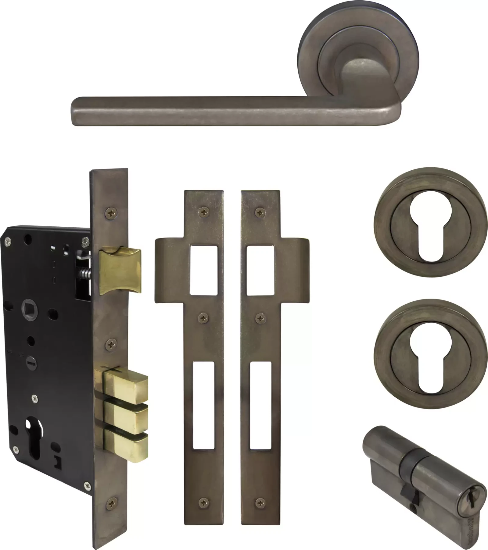 Chalet Round Rose Entrance Set - E85 - Key/Key - NB