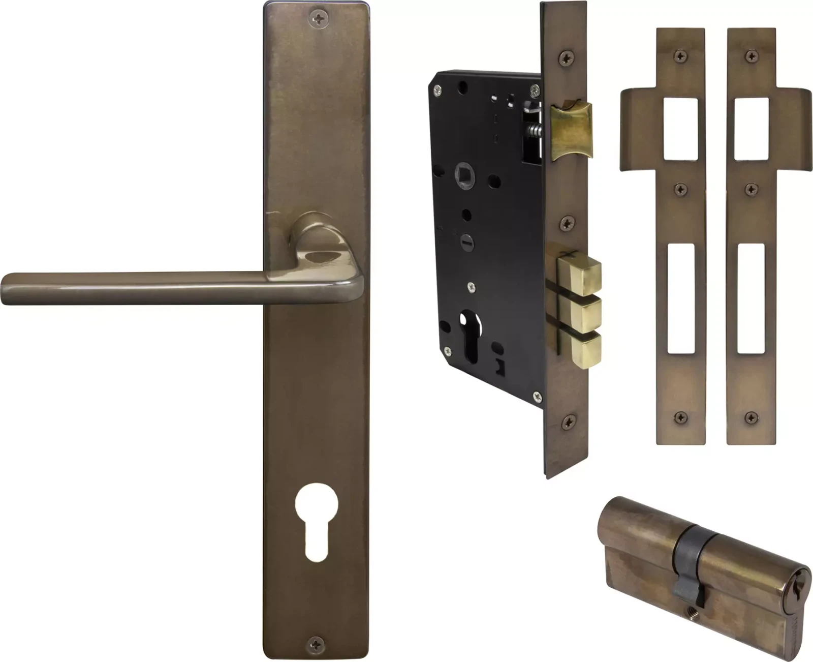 Chalet Square Longplate Entrance Set E85 - Key/Key - AB