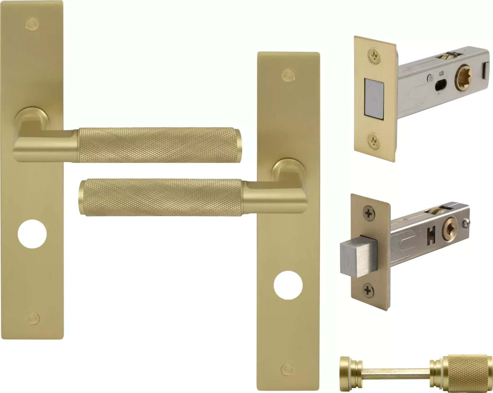 Lumina Longplate Privacy Set - Magn. Latch - Diamond Knurl - MSB