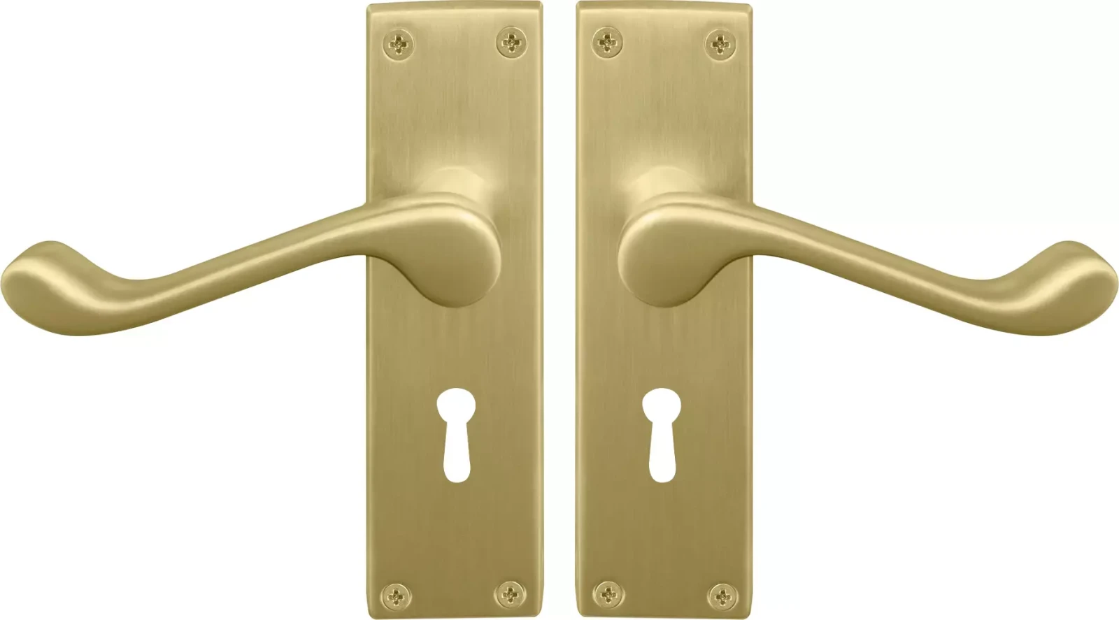 York Lever Longplate - Lever Lock Handle Set - MSB