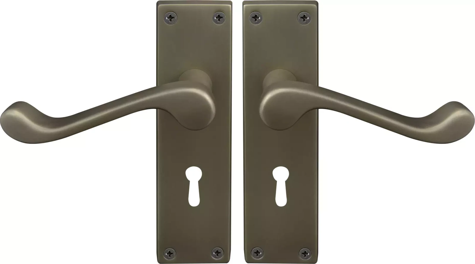 York Lever Longplate - Lever Lock Handle Set - RB
